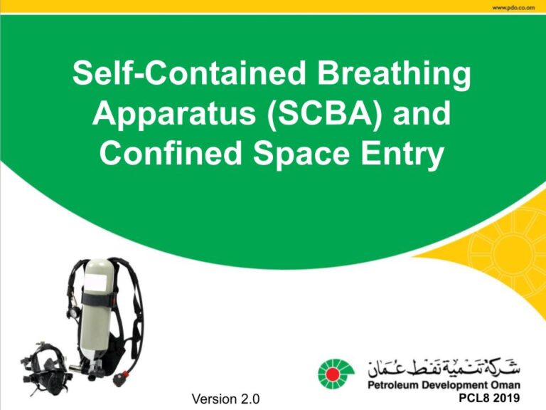 PDO Self-Contained Breathing Apparatus (SCBA) and Confined Space Entry ...